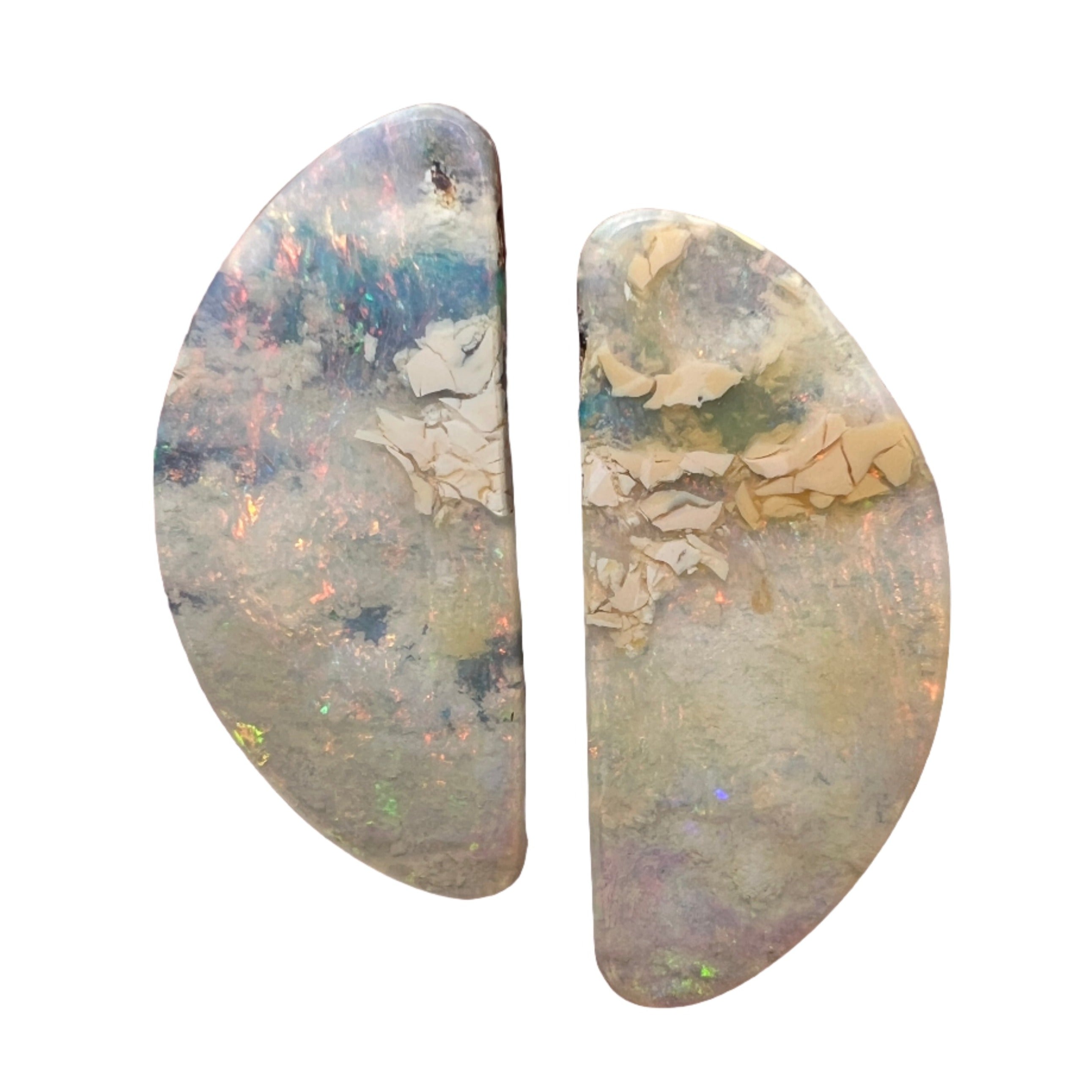 15.81 Ct half-circle boulder opal pair – Broken River Mining